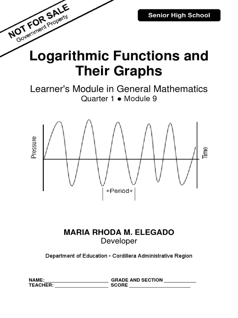 GenMath Q1 W9 Logarithmic-Functions-and-their-Graphs Elegado Bgo | PDF | Function (Mathematics ...