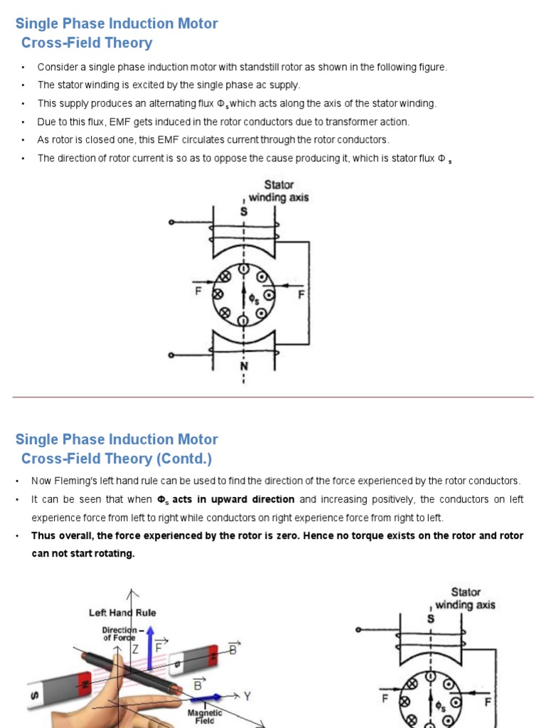 Single Phase Induction Motor Cross-Field Theory | PDF | Electric Motor ...