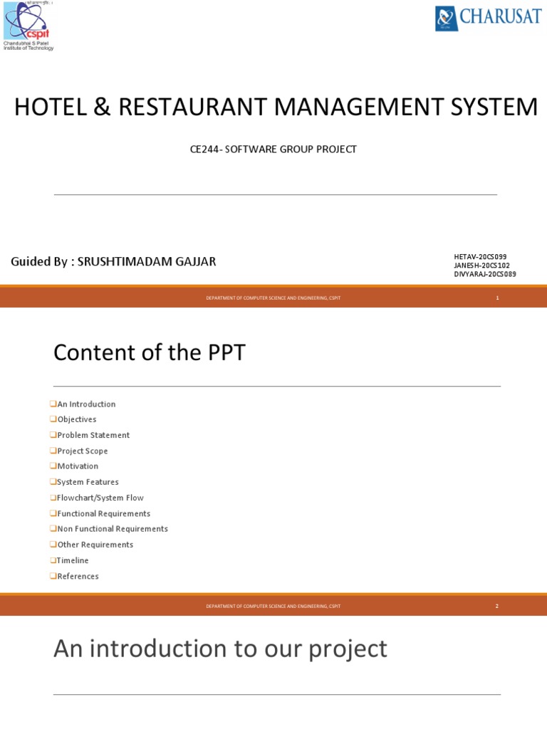 A Comprehensive Overview of a Hotel and Restaurant Management System ...