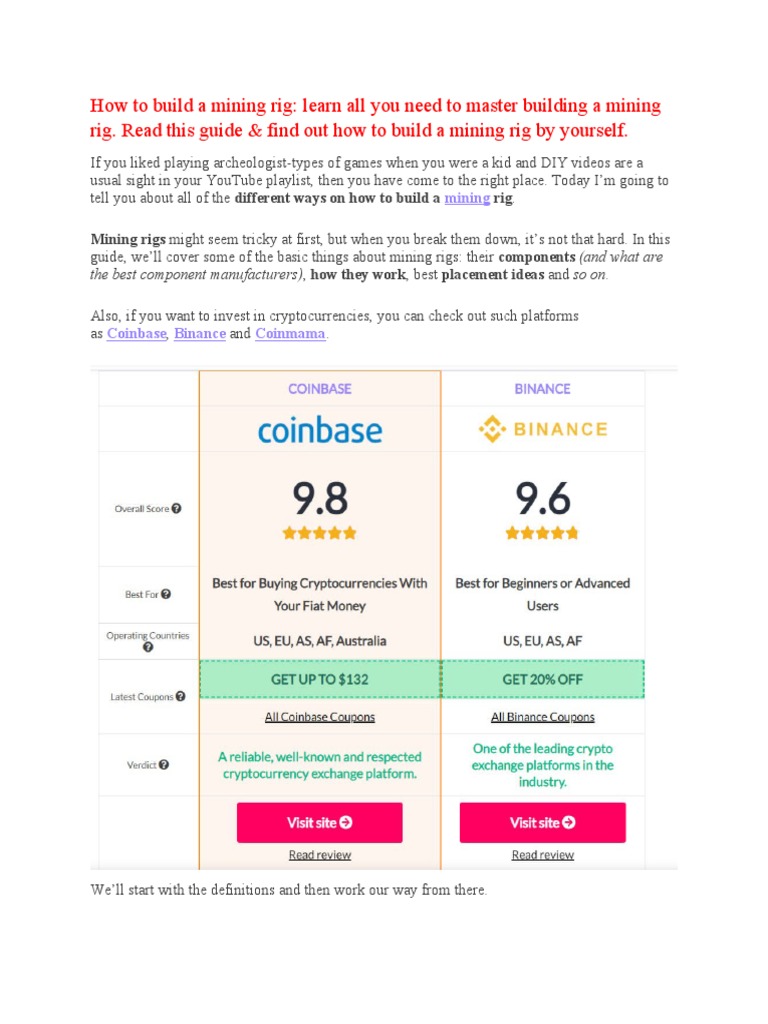 How to Build a Cryptocurrency Mining Rig: A Step-by-Step Guide on ...