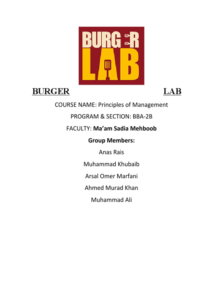 BURGER LAB Report Proposal | PDF