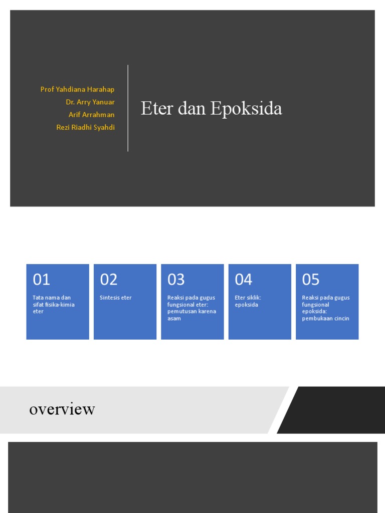 Eter dan Epoksida: Tata Nama, Sintesis, dan Reaksi | PDF | Sains ...
