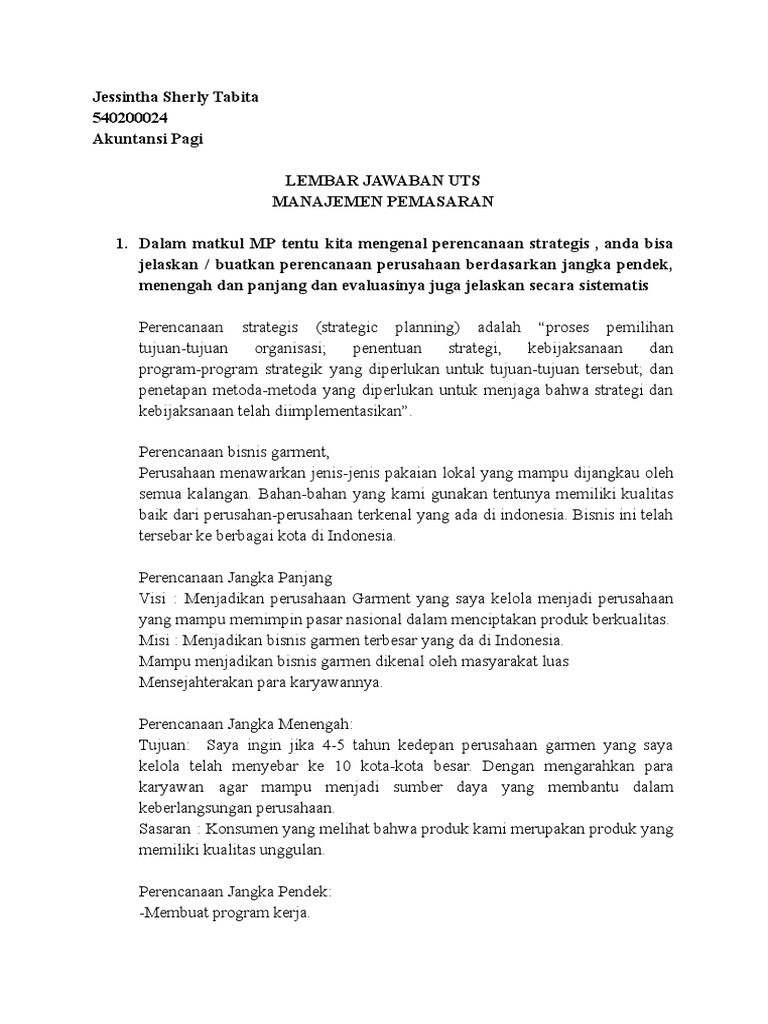 UTS MP Jessintha 540200024 | PDF