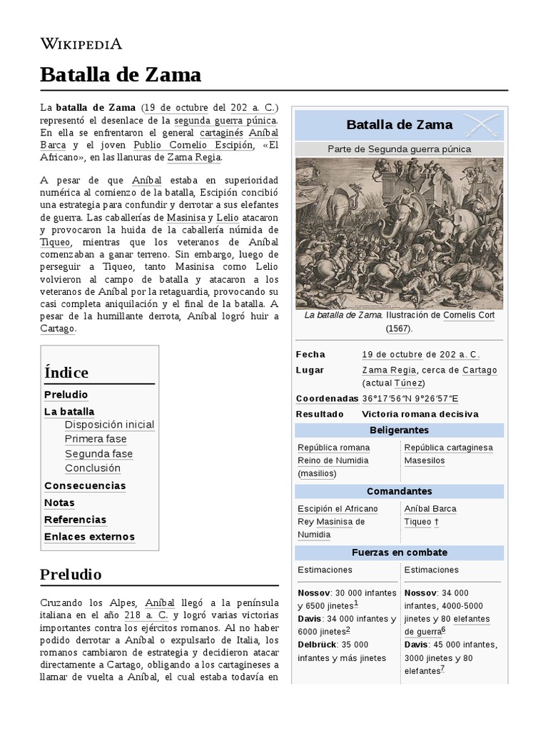 Batalla de Zama | PDF | Segunda guerra púnica | Militar