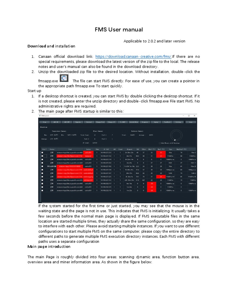FMS User Manual: Download and Installation | PDF | Ip Address | Double Click