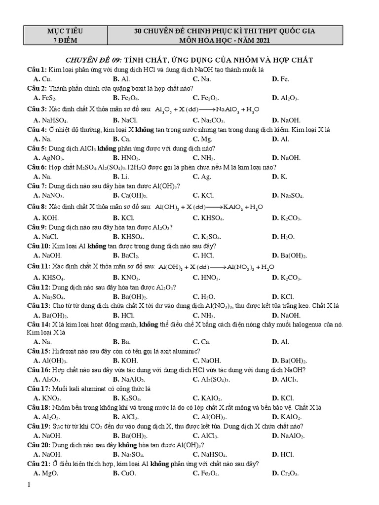 Hóa 1 | PDF