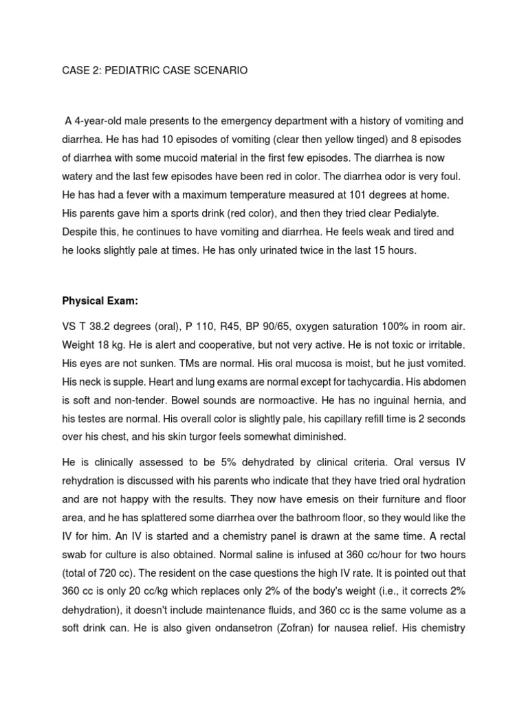 Pediatric Case Scenario2 | PDF | Dehydration | Diarrhea