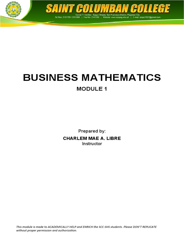 Module Business Math | PDF | List Price | Percentage