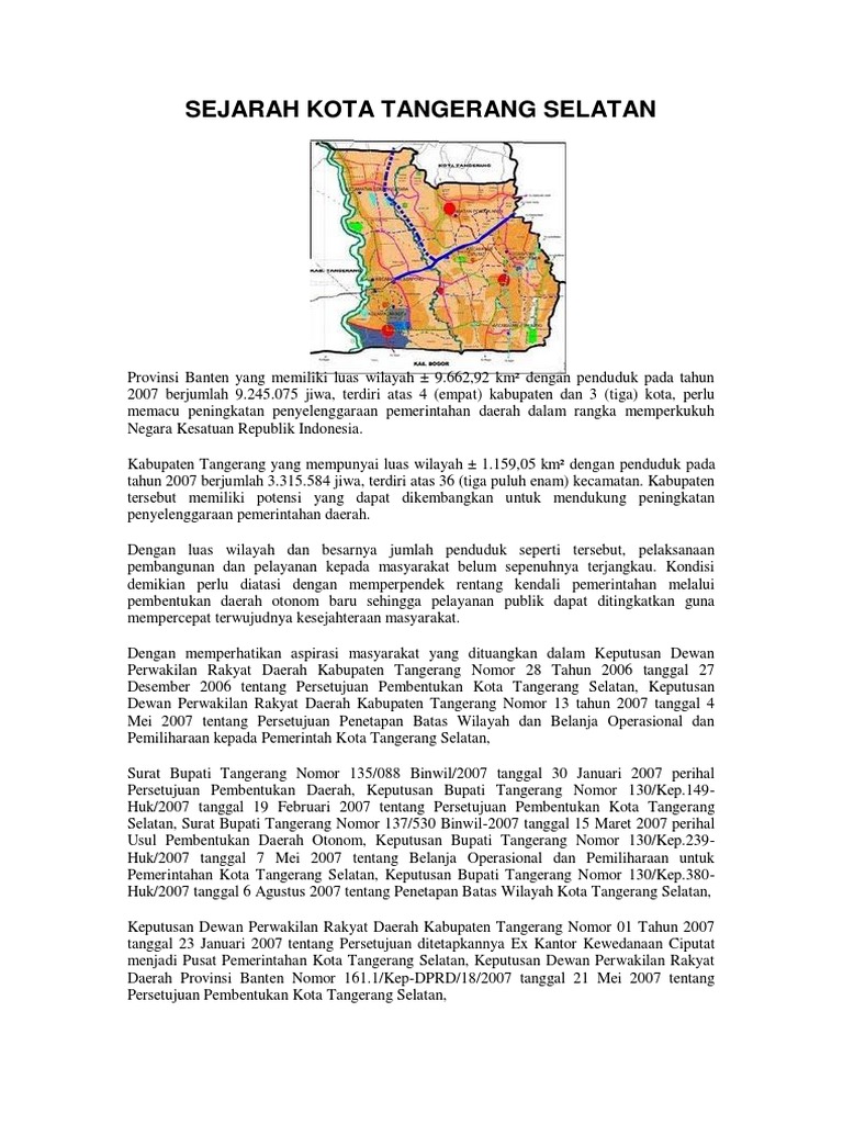 Sejarah Dan Arti Lambang KOTA Tangerang Selatan | PDF