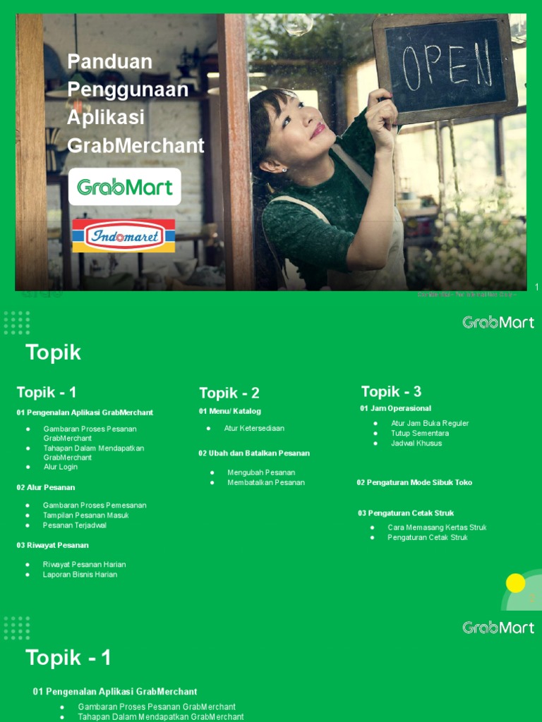 GrabMart Merchant Training Module - Indomaret | PDF