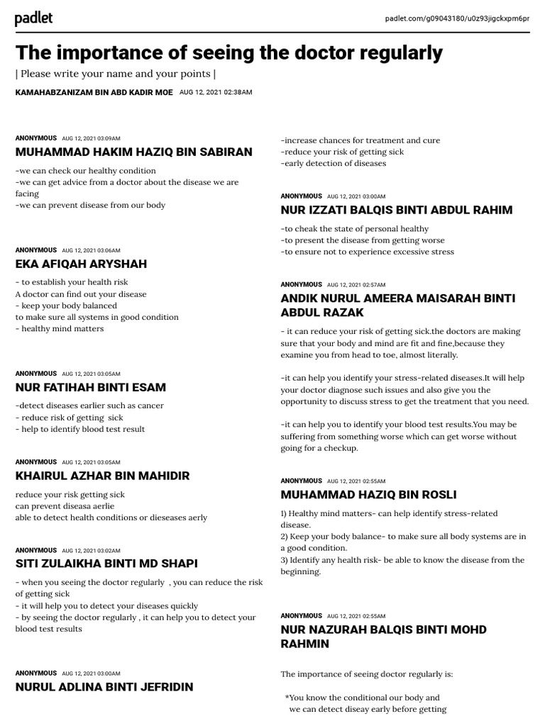 Candidate C - Importance of Seeing The Doctor Regularly | PDF | Public ...