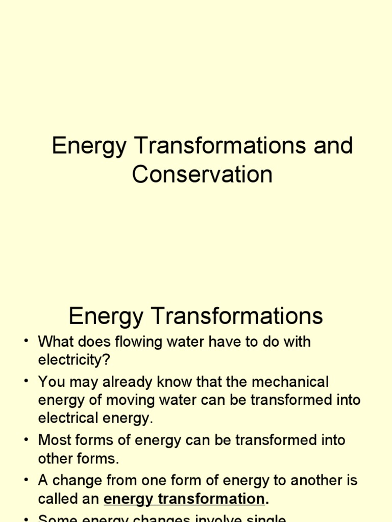 Energy Transformations and Conservation | PDF | Potential Energy ...
