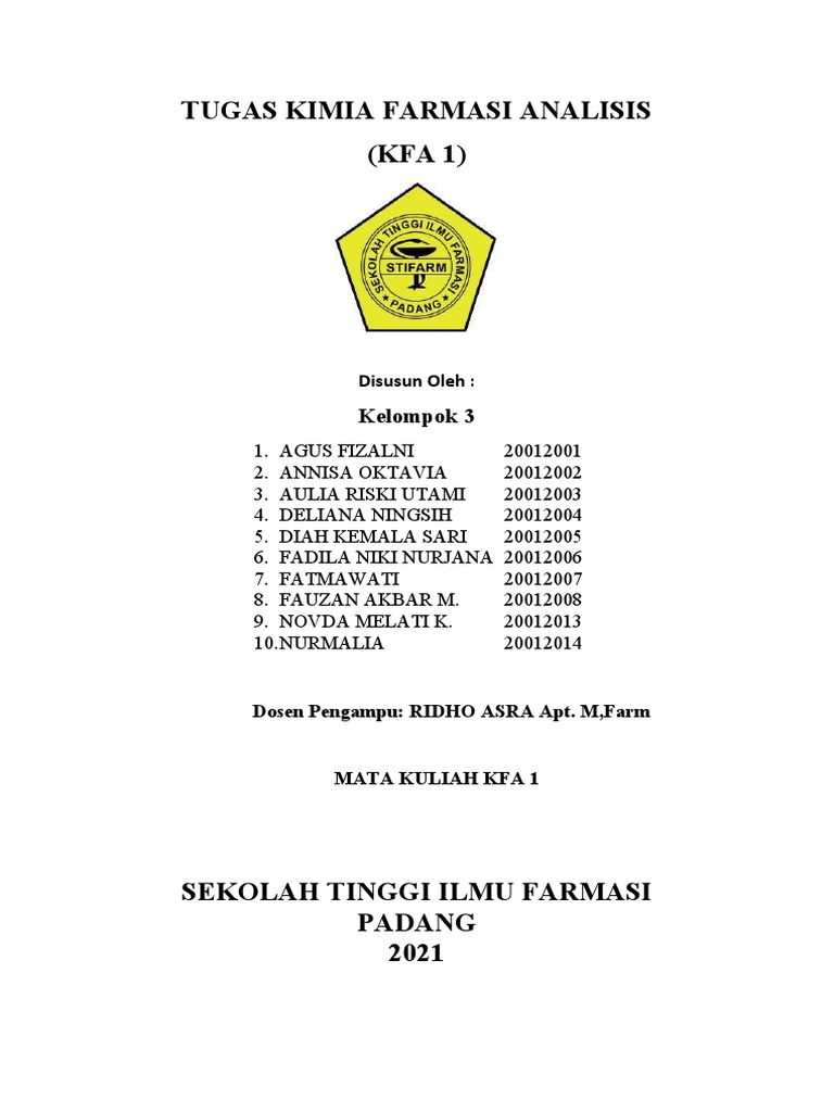 Tugas Kfa Kelompok 3 | PDF