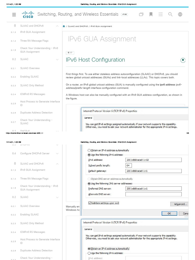 Switching, Routing, and Wireless Essentials - IPv6 GUA Assignment | PDF ...