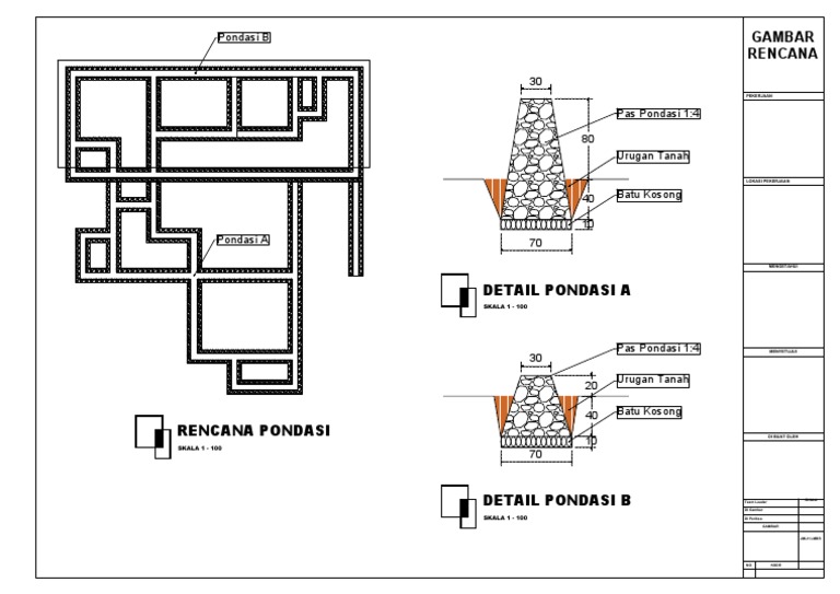 Denah Rencana Pondasi | PDF