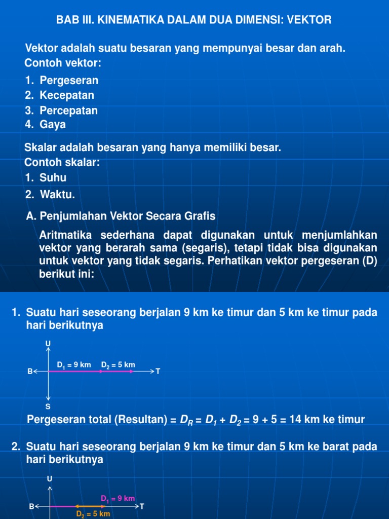 Kinematika Dalam Dua Dimensi (Vektor) | PDF