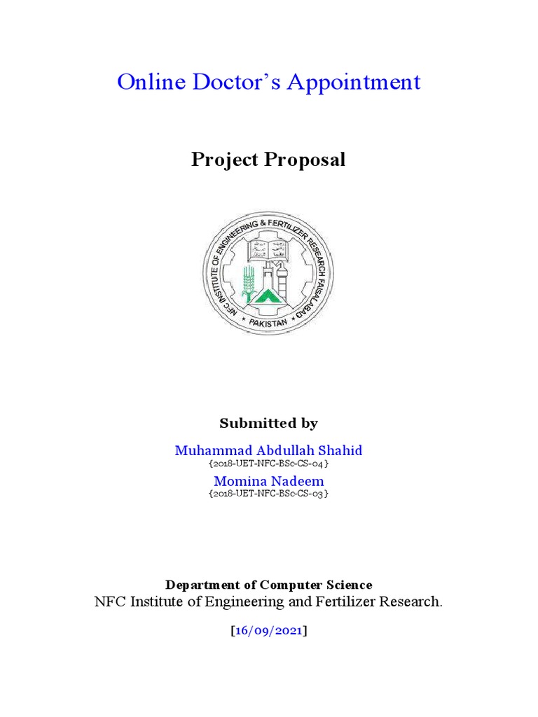 Online Doctor's Appointment: Project Proposal | PDF | World Wide Web ...