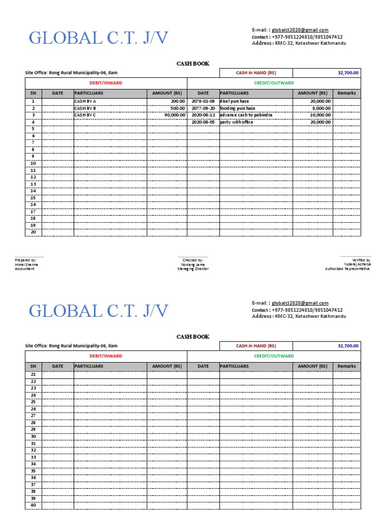 Day Book Format | PDF | Debits And Credits | Corporations