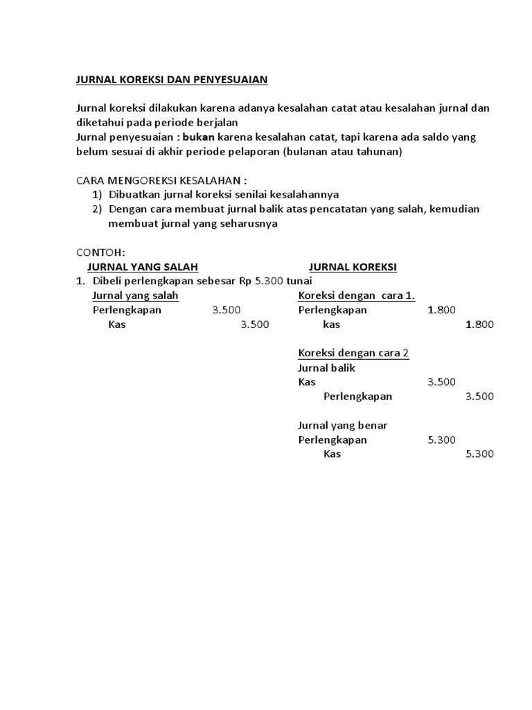 Koreksi dan Penyesuaian Akuntansi | PDF