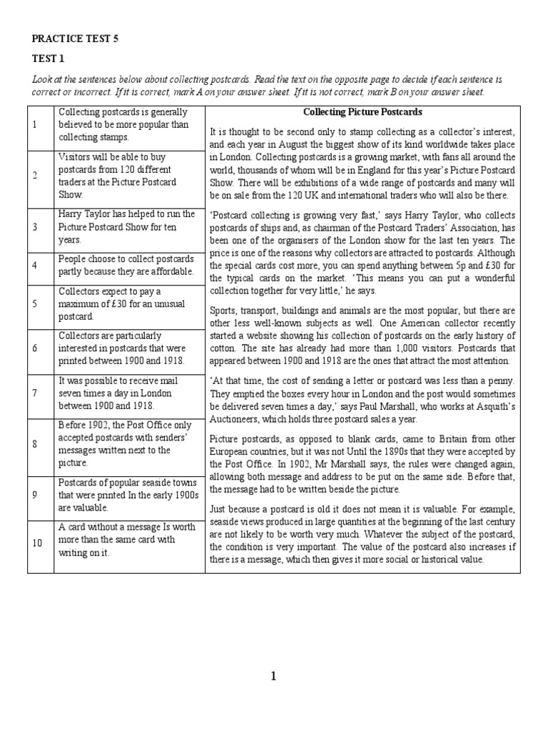 Practice Tests 5 | PDF | Postcard | Mail
