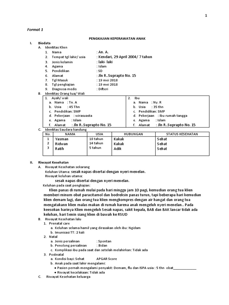 Askep Kep. Anak. Difteri | PDF | Pengembangan Diri