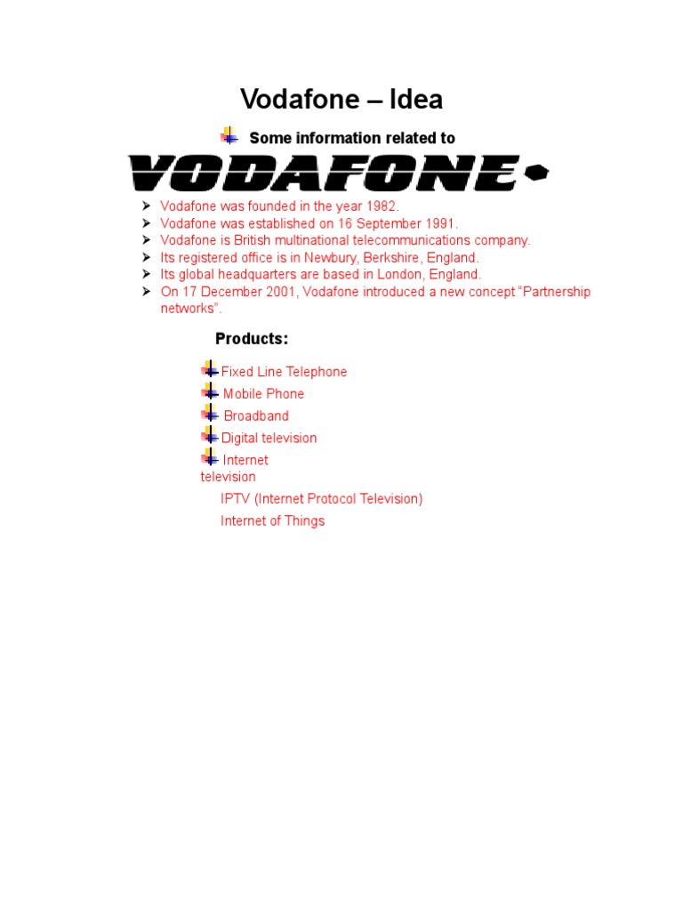 Vodafone Idea. Presentation | PDF | Telecommunications | Service Industries