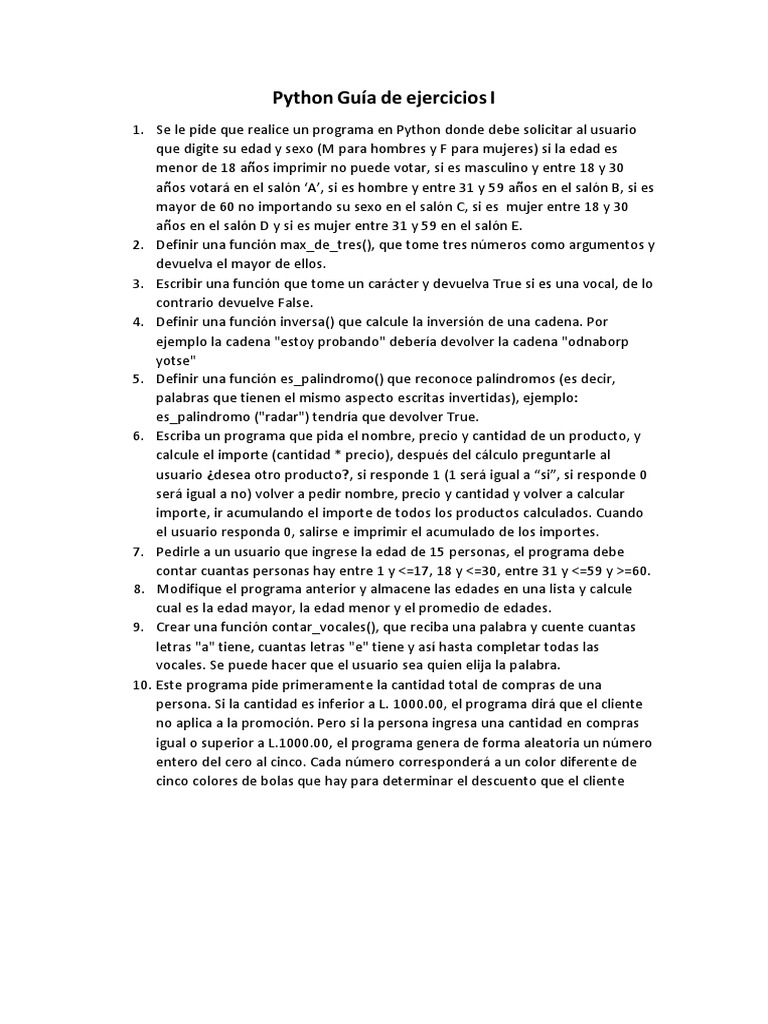 Guia de Ejercicios 1b | PDF