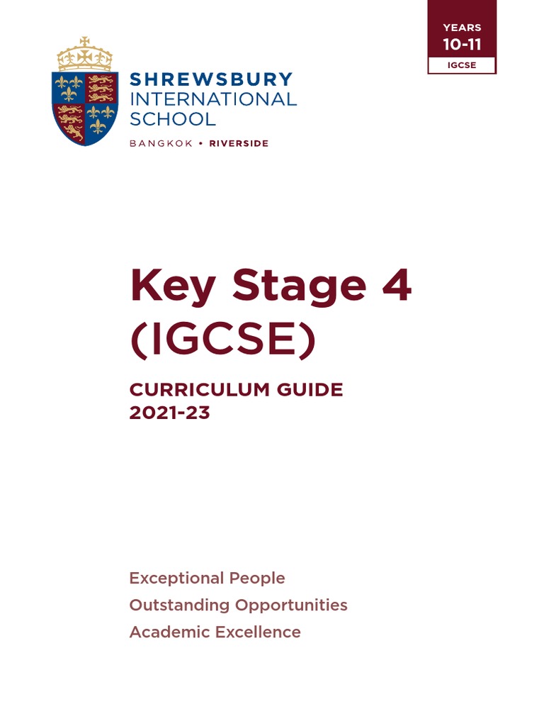 Key Stage 4: (Igcse) | PDF | Curriculum | Cognition
