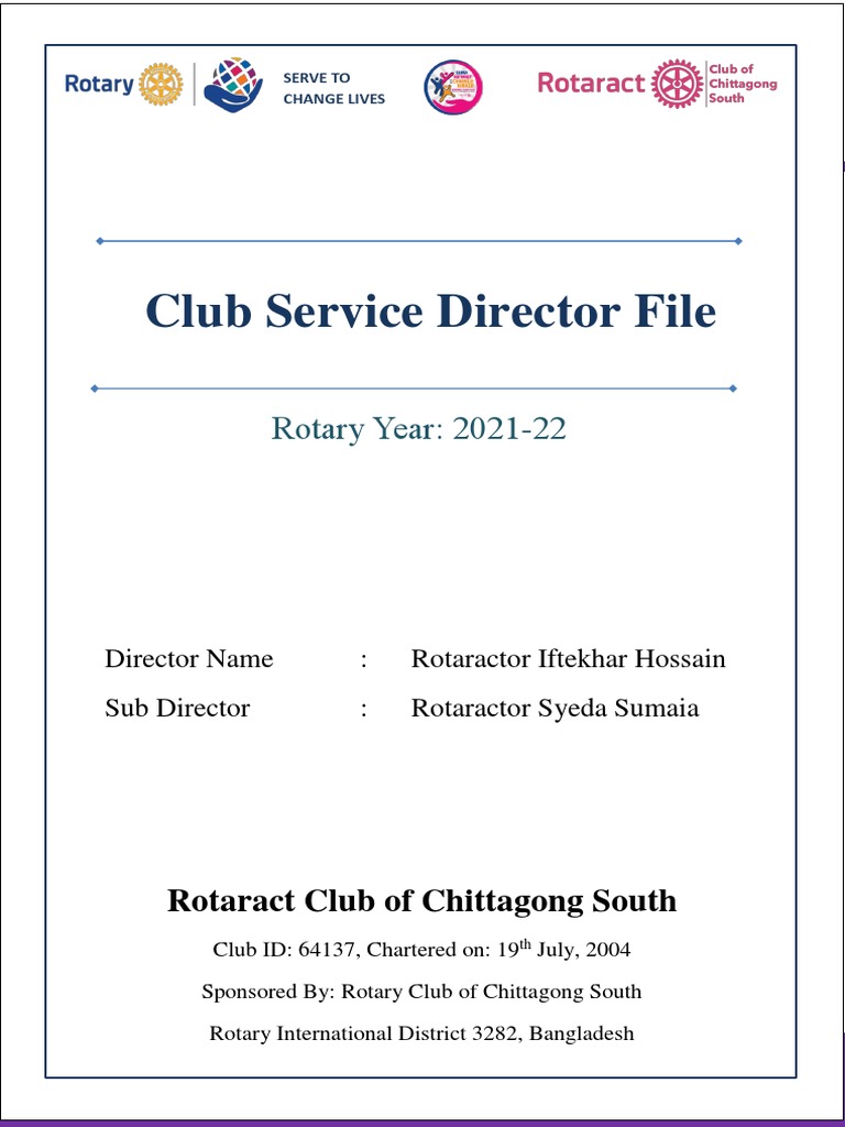 Club Service Director File 2021-22 | PDF | Bangladesh