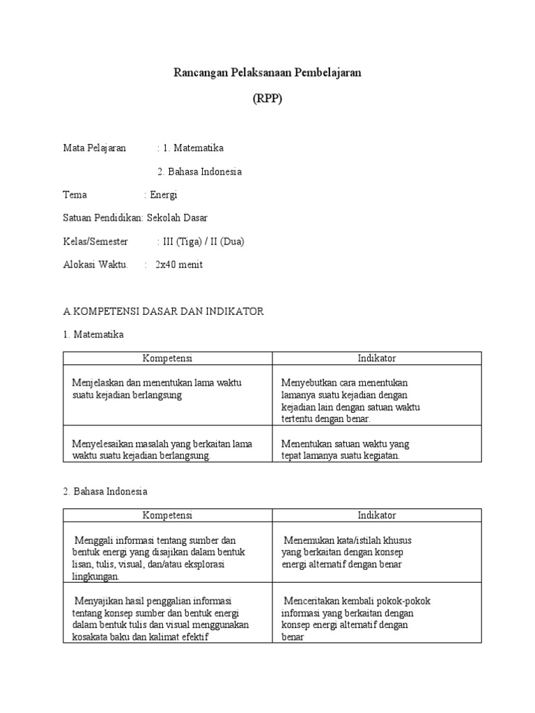 RPP PKM 1 | PDF | Karier & Perkembangan | Sains & Matematika