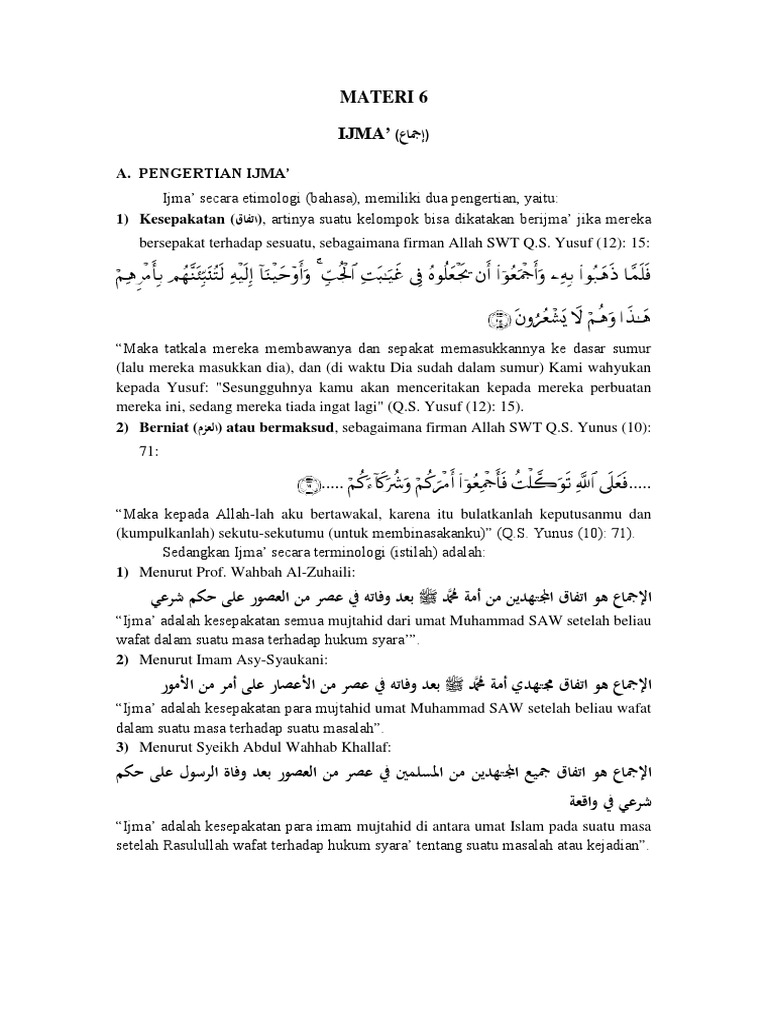 Materi 6 Tentang Ijma | PDF | Agama & Spiritualitas
