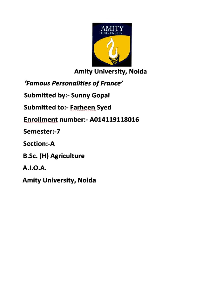 French Assignment | PDF