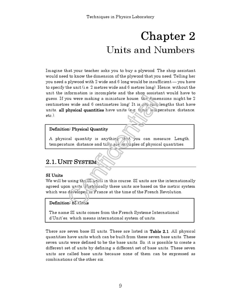Chapter 2 Physics Units Numbers | PDF | Significant Figures ...