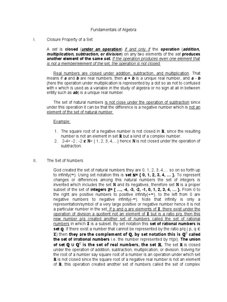 Fundamentals of Algebra | PDF | Logarithm | Interval (Mathematics)