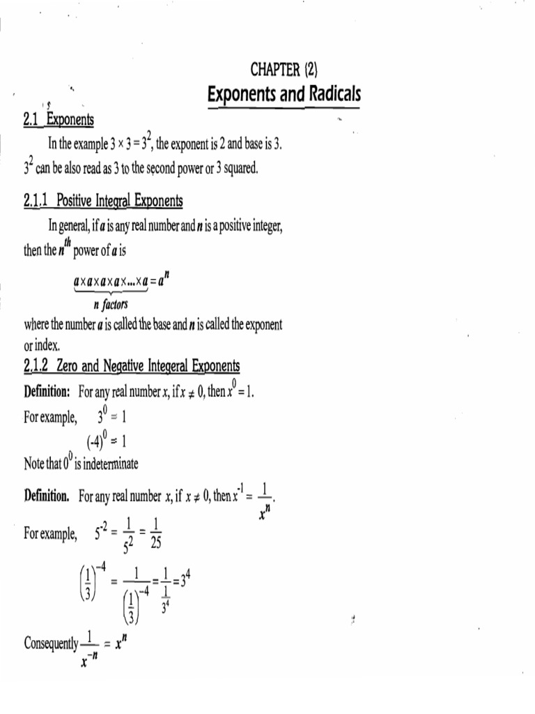 Exponents and Radicals Guide | PDF | Exponentiation | Elementary ...
