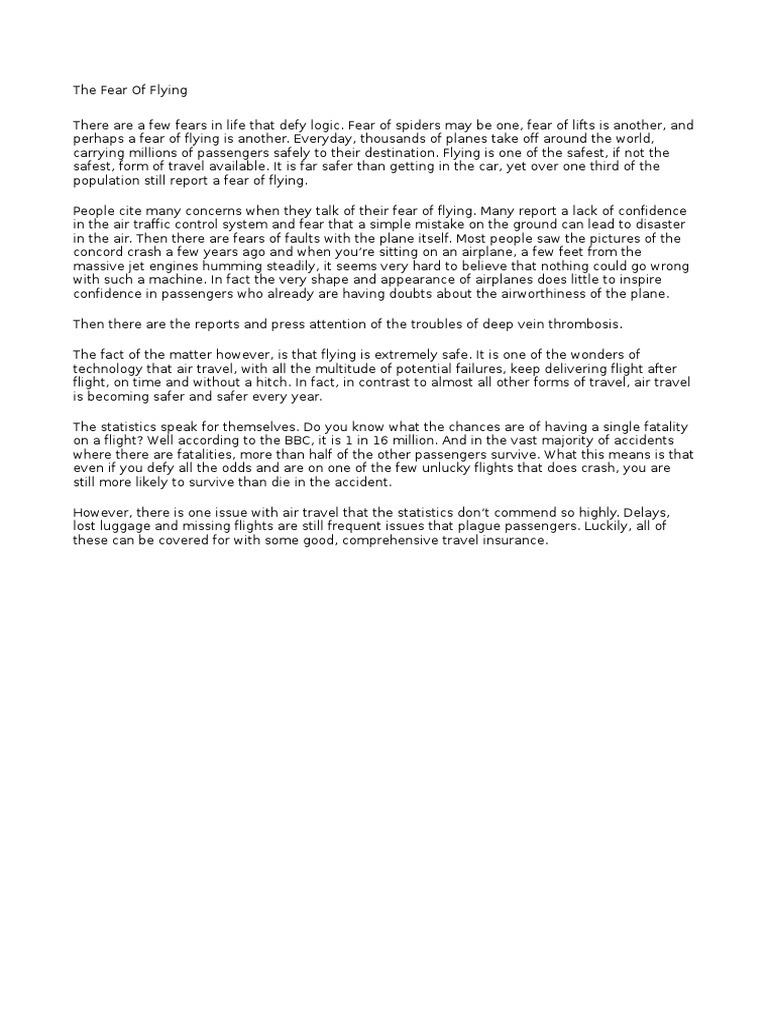 The Fear of Flying | PDF | Business