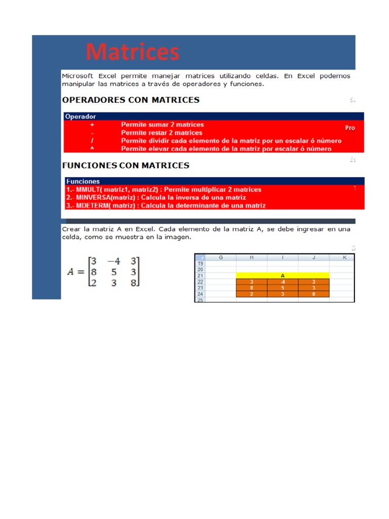 Funciones Matriciales | PDF | Matriz (Matemáticas) | Determinante