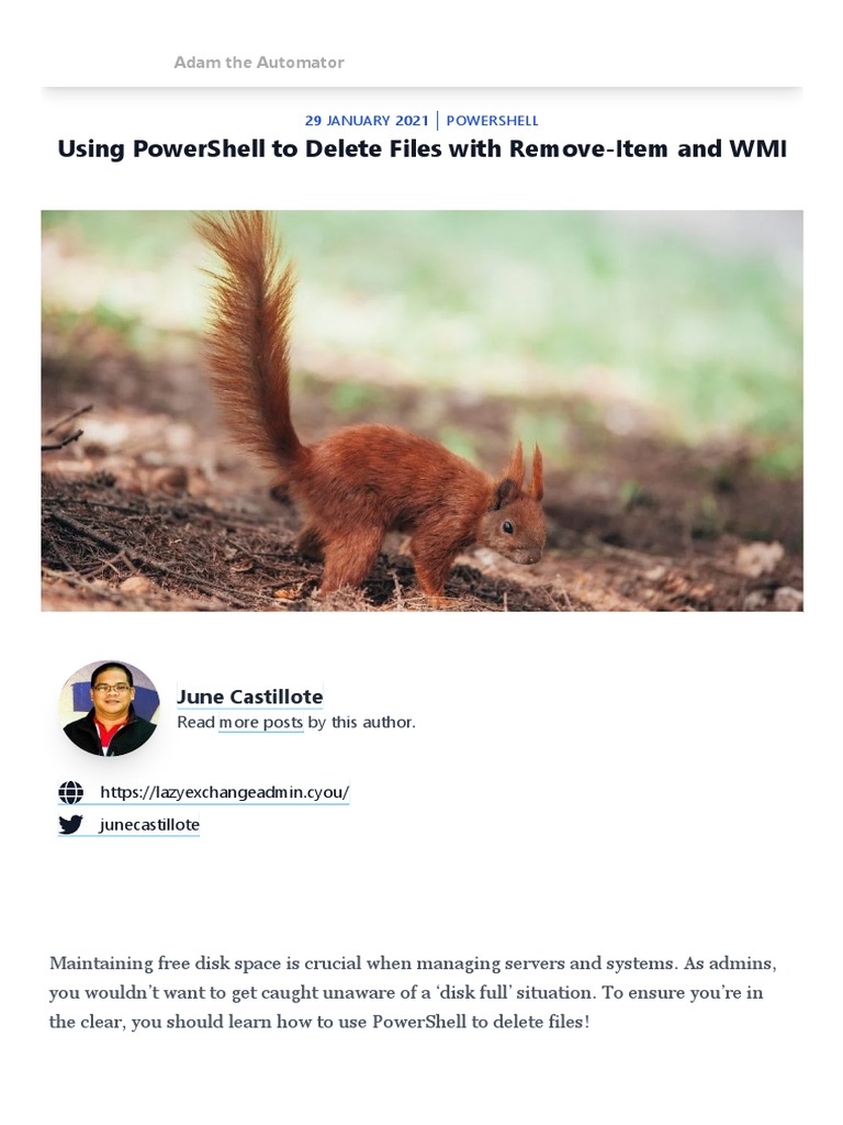 Using PowerShell To Delete Files With Remove-Item and WMI | PDF ...