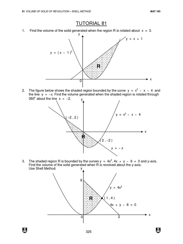 Tuto 81 Vol of Rev Shell | PDF | Calculus | Mathematical Analysis