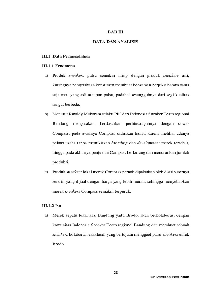 Data Dan Analisis Sepatu Compass | PDF