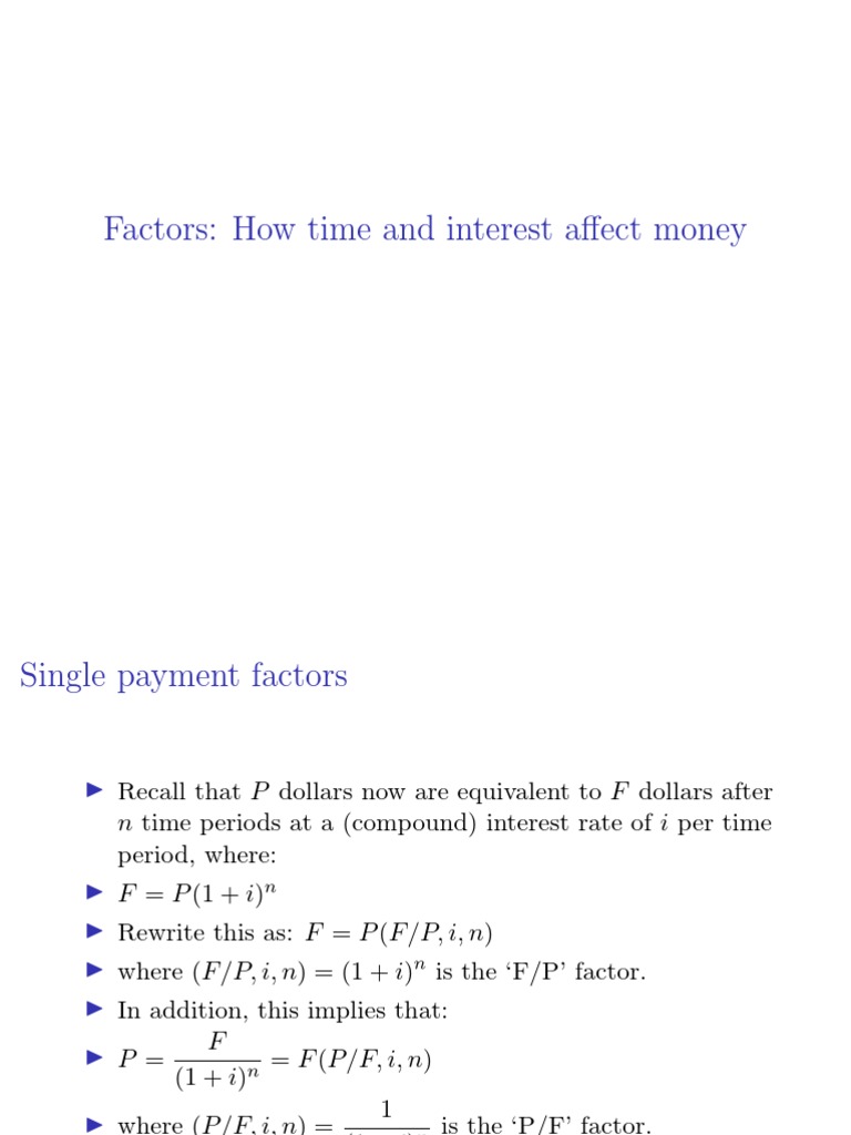 Factors: How Time and Interest Affect Money | PDF | Interest | Compound ...