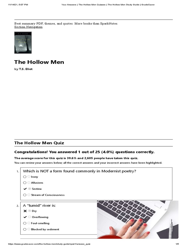 A Dismal Performance: Analysis of Answers to a Quiz on T.S. Eliot's ...