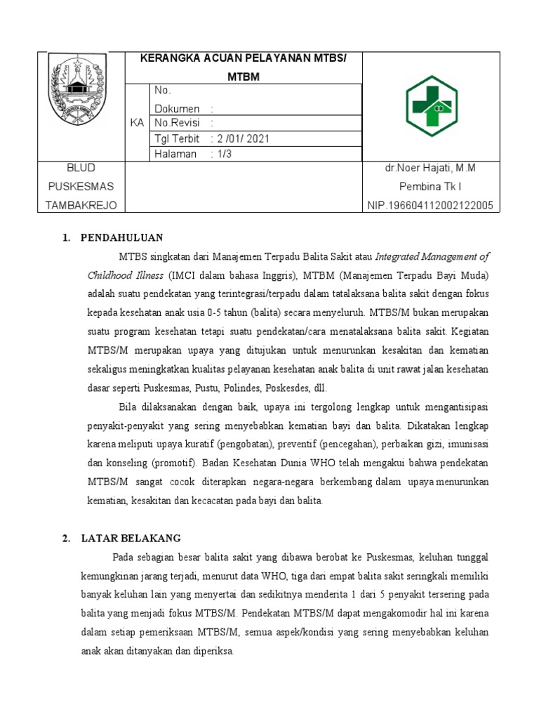 Kak Pelayanan MTBS | PDF