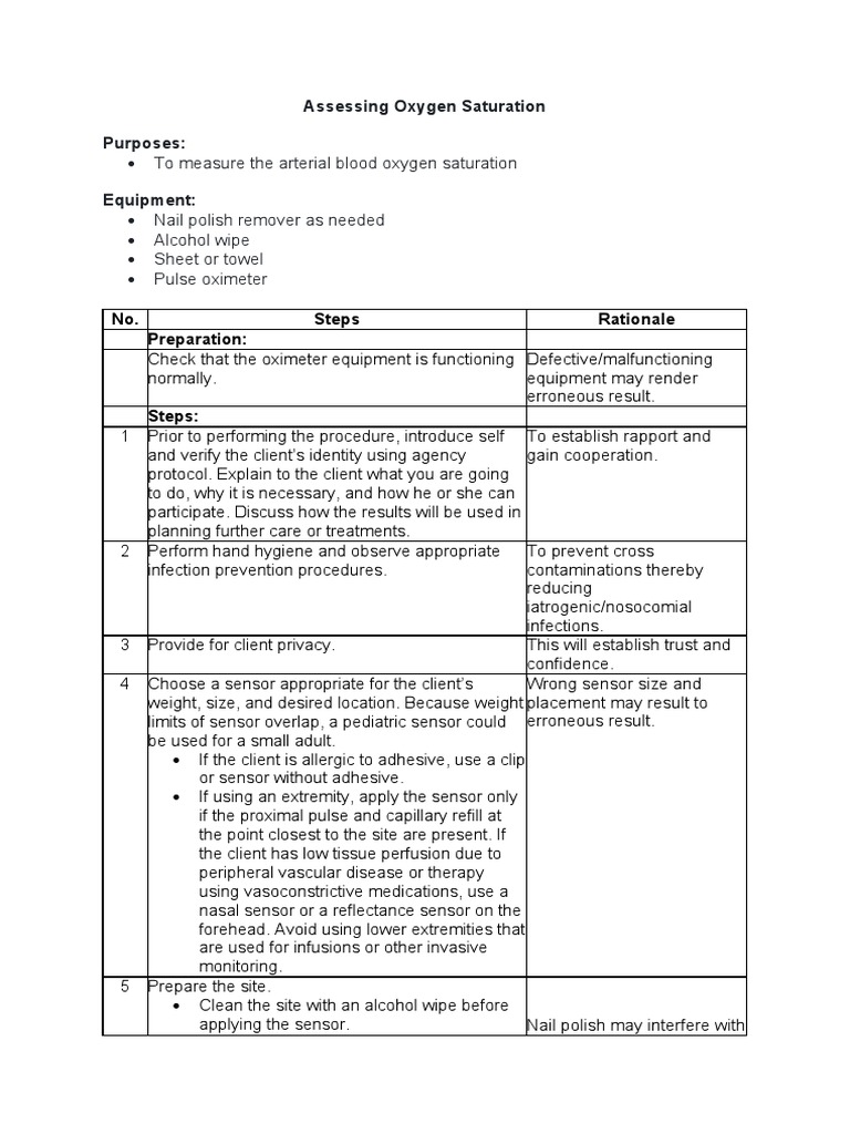8 Assessing Oxygen Saturation | PDF | Clinical Medicine | Medical ...
