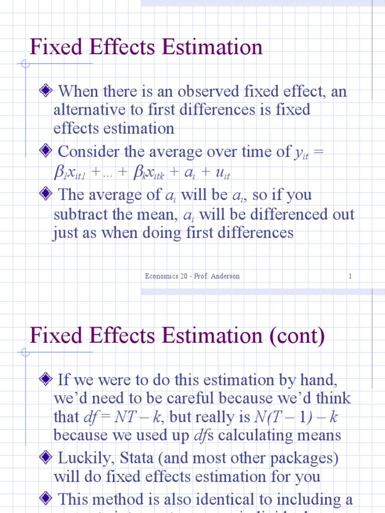 Comparing Fixed Effects, Random Effects, and First Differences Estimation in Panel Data ...