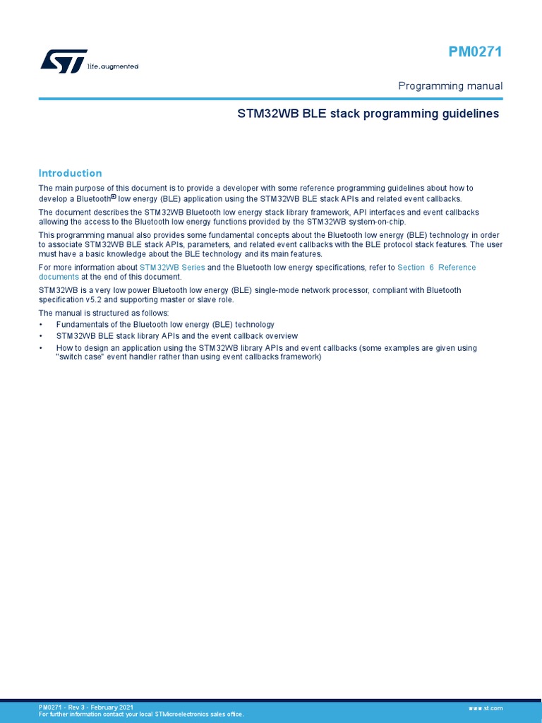 Pm0271 Stm32wb Ble Stack Programming Guidelines Stmicroelectronics ...
