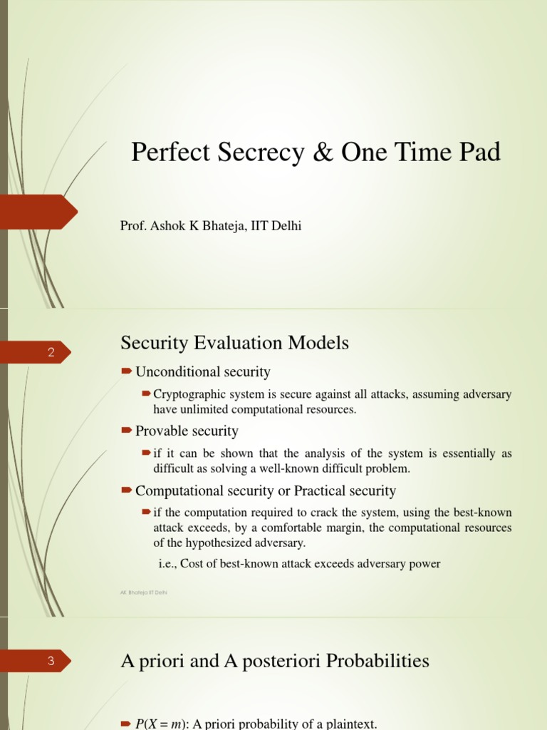 03 Perfect Secrecy OTP 1629263226508 | PDF | Cryptography | Digital Rights