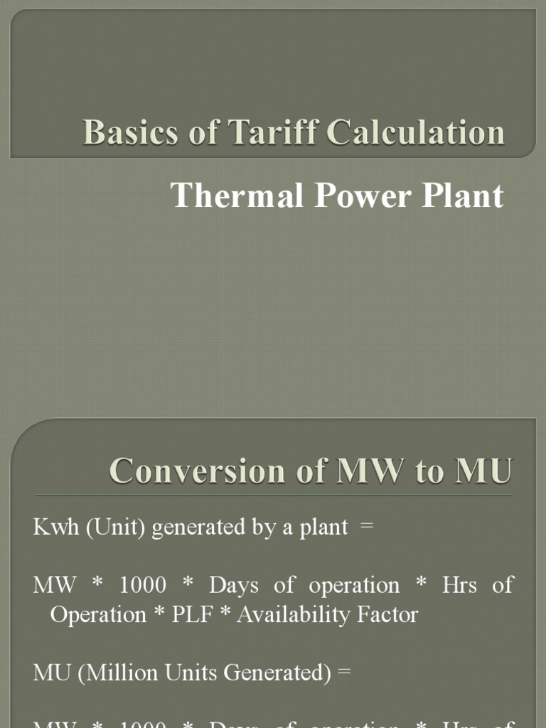 Basics of Tariff Calculation | PDF | Physical Quantities | Nature