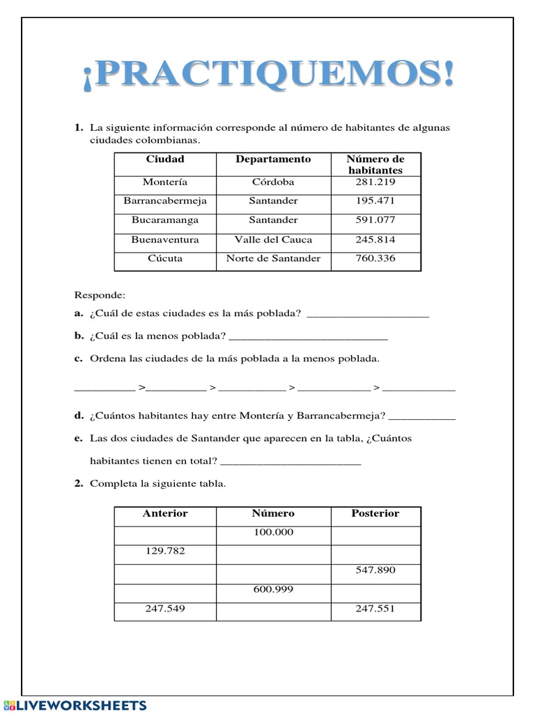 ¡Practiquemos! | PDF