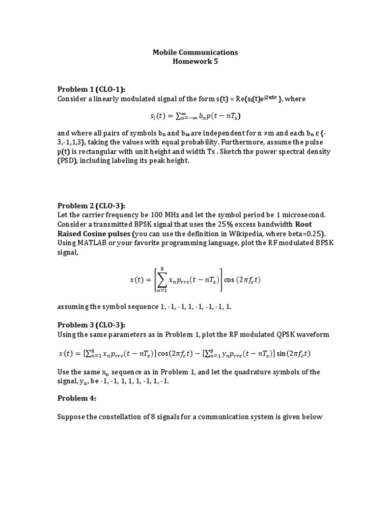 QPSK Bandwidth and Signal Analysis | PDF | Modulation | Wireless